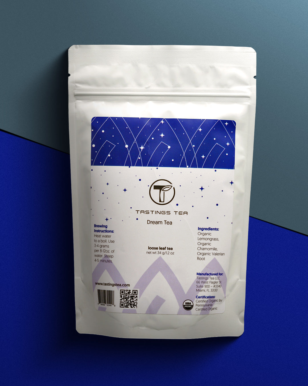 Tastings Tea Organic Dream Blend - Loose Leaf | Chamomile Valerian Res